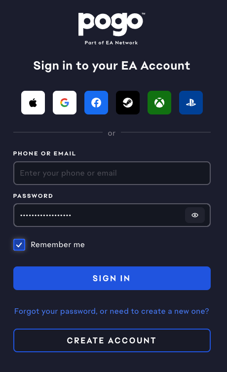 Updated Login Experience